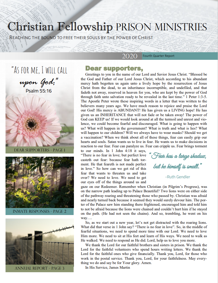 List of newsletters - Christian Fellowship Prison Ministries
