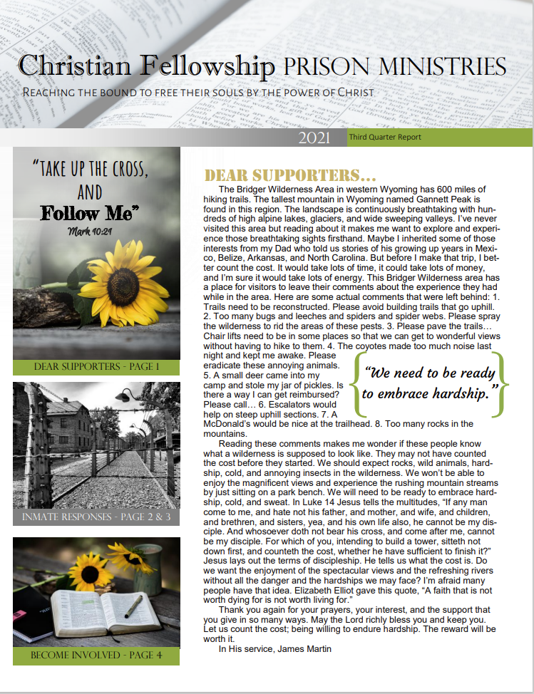 List of newsletters - Christian Fellowship Prison Ministries